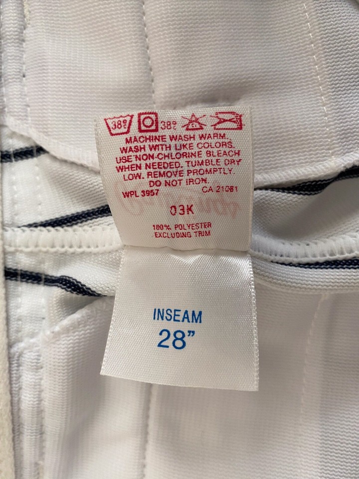 Rawlings Navy Pinstripe 1995 Game Worn Pro MLB Baseball Pants USA 34 ...