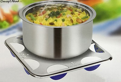 Deluxe Metal Hotpot Stand Plate Pan Pot Stand Kitchen Square Trivet ...