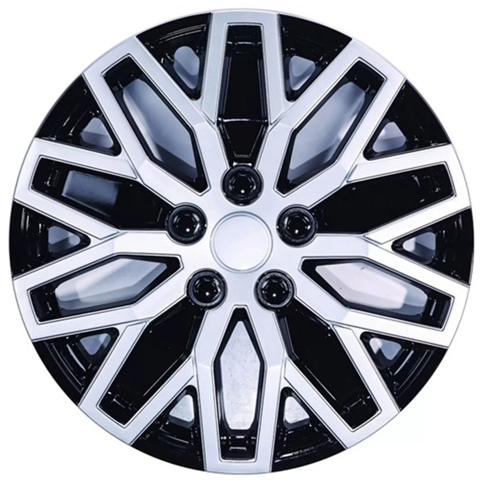 16" Silver Black Set of 4 Wheel Covers Snap On Hub Caps fit R16 Tire ...