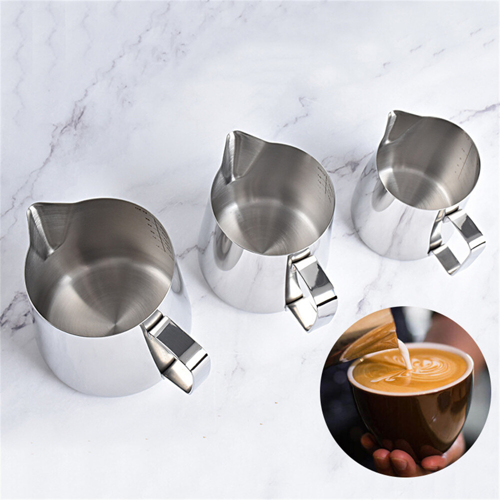Stainless Steel Milk Frothing Jug Frother Coffee Latte Container ...