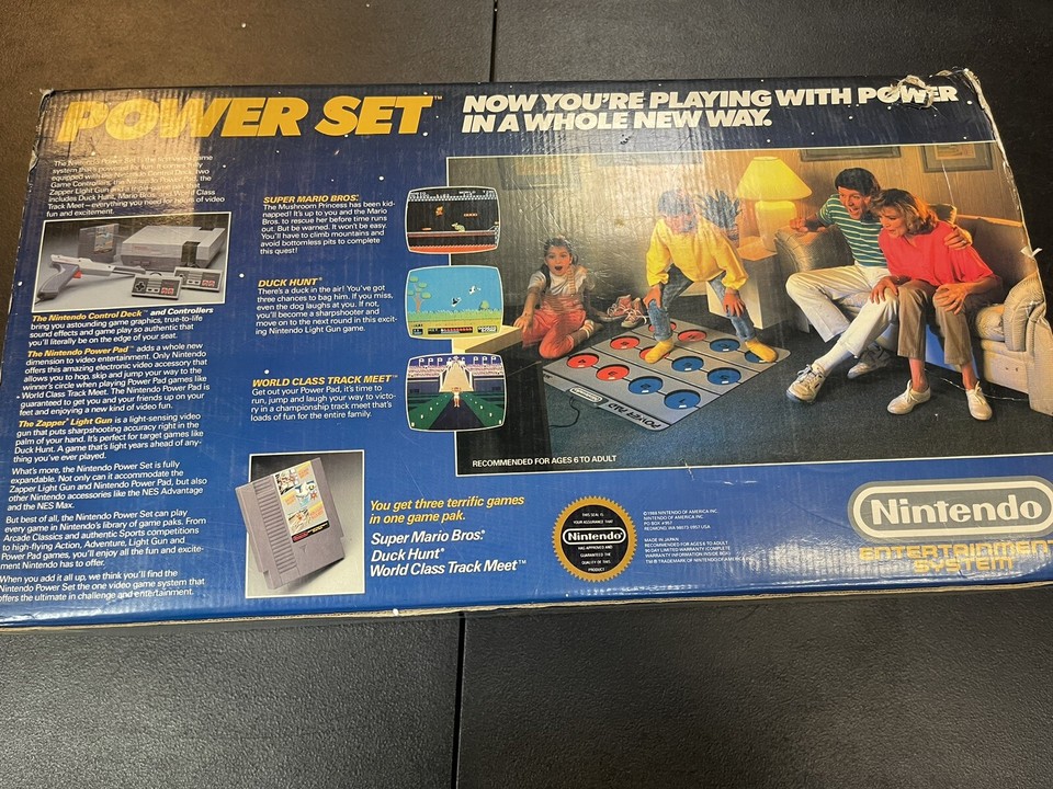 Nintendo NES Power Set Complete Excellent Original Box Games Paperwork ...