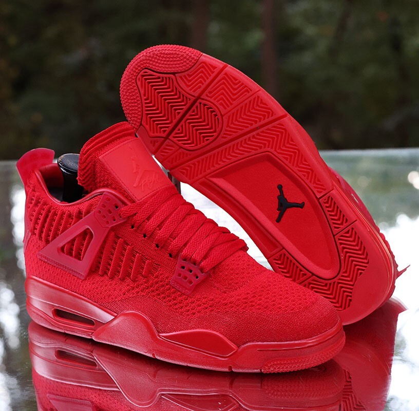 Nike Air Jordan 4 Retro Flyknit University Red Men’s Size 9.5 Custom ...
