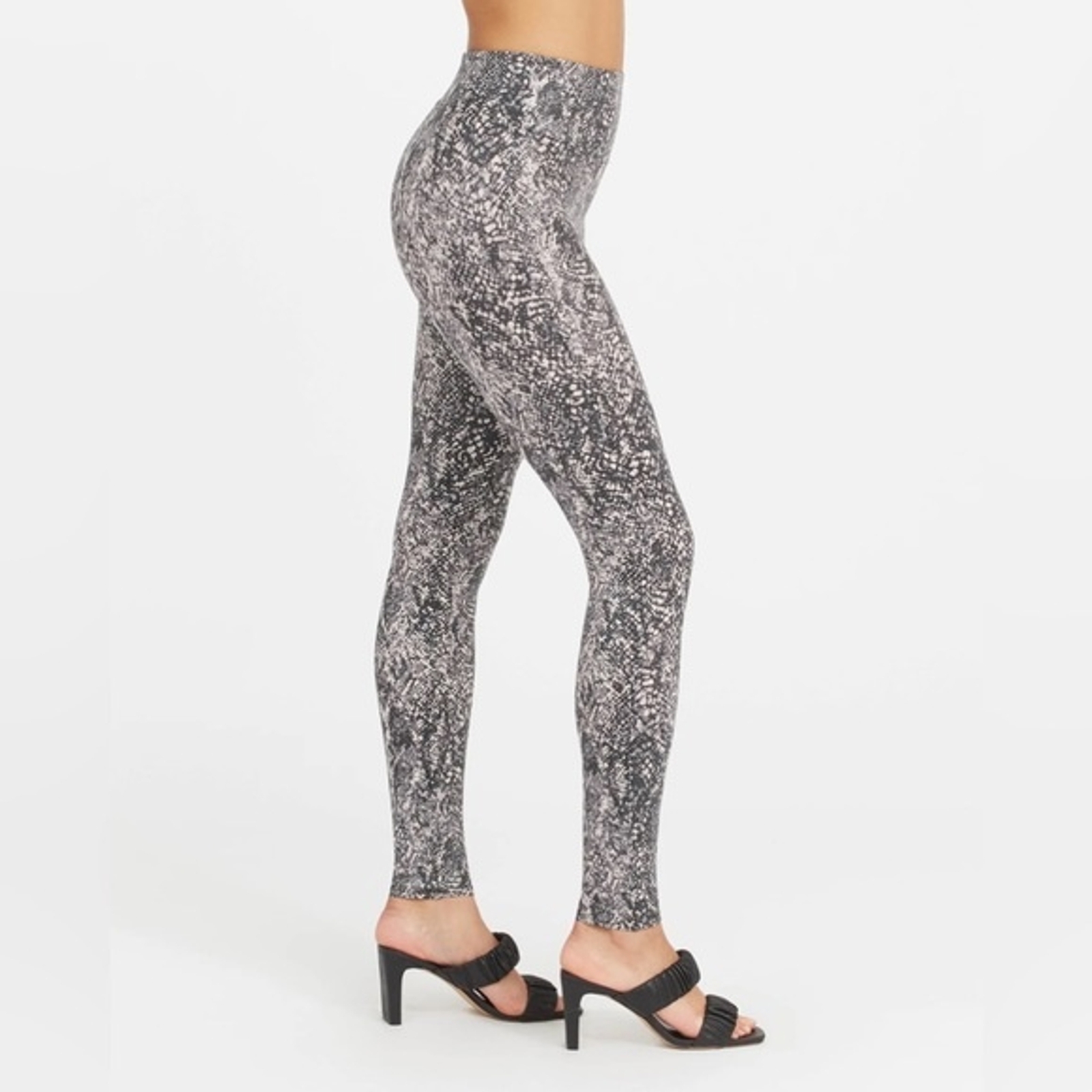 Spanx Faux Leather Snake Shine Legging Color Gray Snake Medium HTF ...