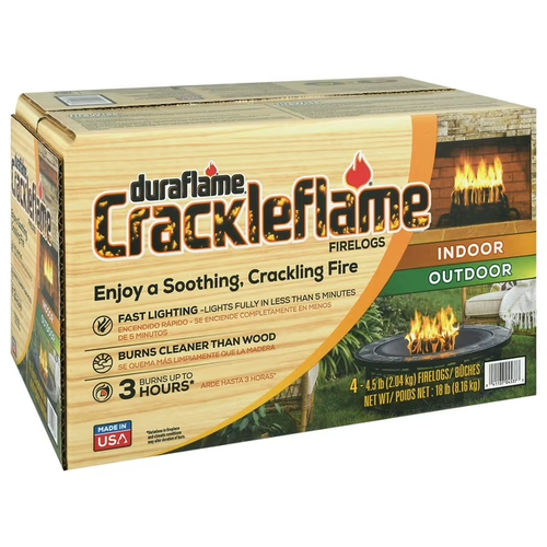 Duraflame Crackleflame 4.5lb Firelogs, 3 Hour Burn, 4 Firelogs per Case ...