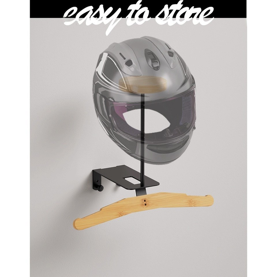 Helmet Storage Rack Wall Mounted for Motorcycle with Carbon Steel Base ...