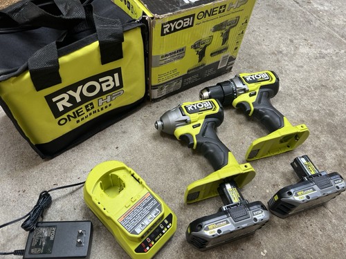 Ryobi ONE Plus HP 18V Brushless Cordless Compact 1/2" Drill and Impact ...