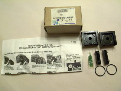LOT OF 6 NEW ARROW PNEUMATICS TRI STAR MODULAR PIPE PORT KIT 1/4" IK52 ...