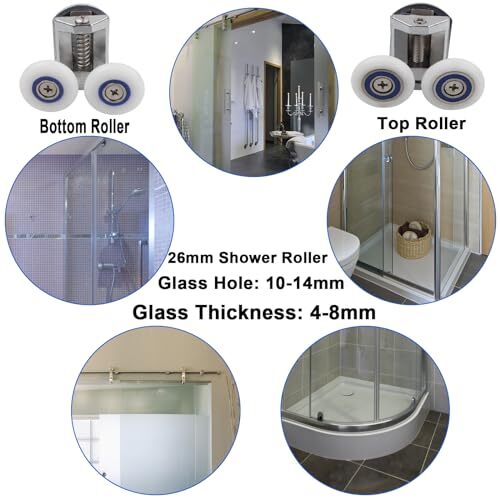 4PCS Shower Door Rollers 26mm Sliding Shower Doors Wheels Replacement ...