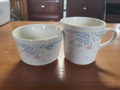 Corning Corelle Symphony Pattern Creamer and Open Sugar Bowl Dishes | eBay