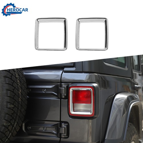 2x Chrome Rear Tail Light Protector Guard Decor Trim Ring for Jeep ...