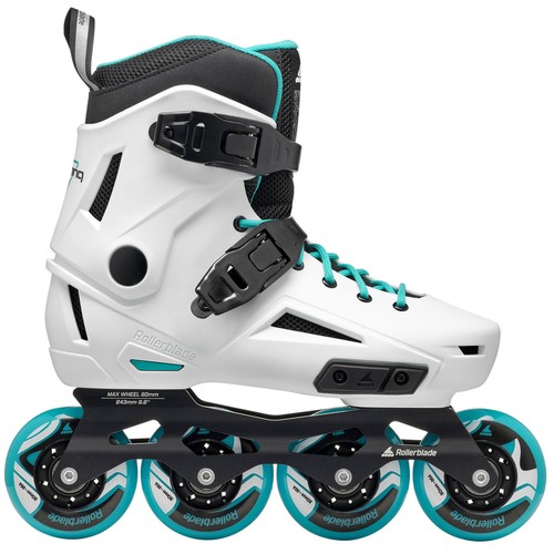 Rollerblade Fulmine W Damen-Inline Pattini IN Linea Bianco/Aqua 80mm ...