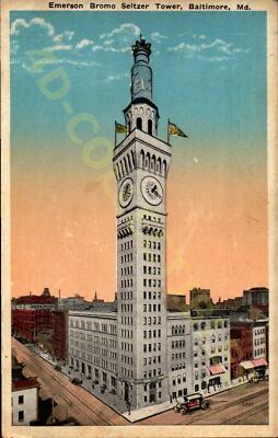 Vintage postcard Emerson Bromo Seltzer Tower Baltimore Maryland ...