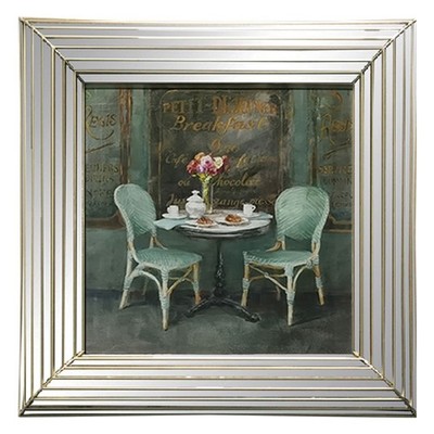 PREMIUS Multi-Layered Mirrored Frame Wall Art, Breakfast Table, 16x16 ...
