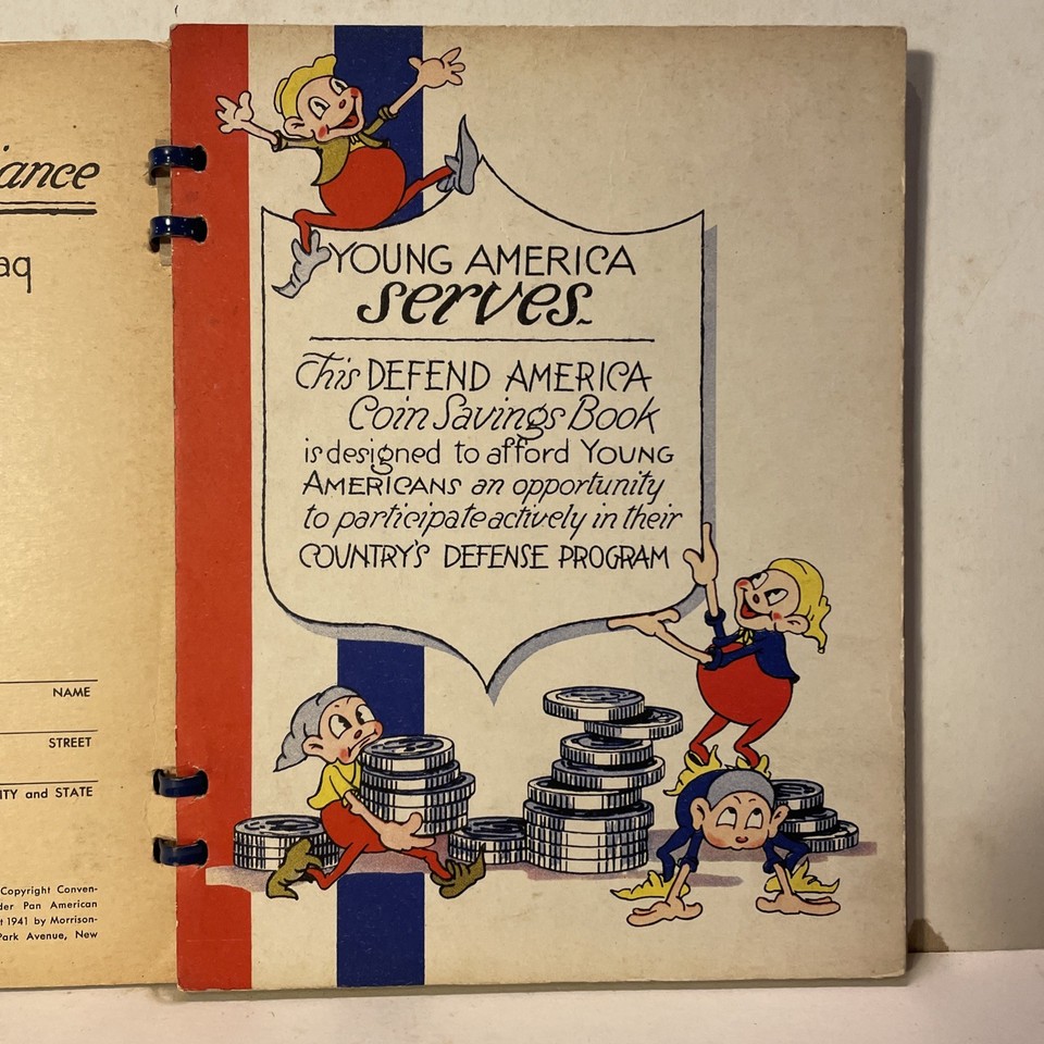 Vintage 1941 My Savings Book For Defense Savings And Bonds Stamps War ...