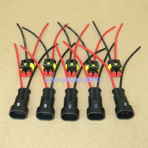 10Pcs 2Pin Way 12V Electrical Wire Connector Plug Cable Waterproof Car ...