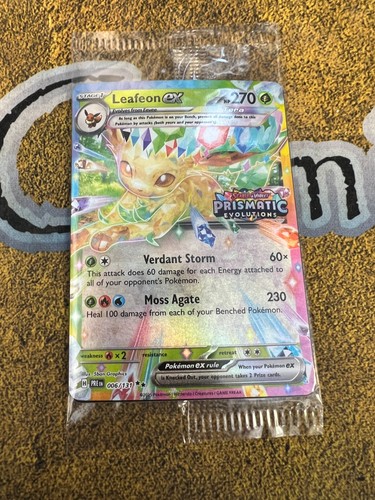 Pokemon SEALED Leafeon ex 006/131 Prismatic Evolutions Surprise Box ...