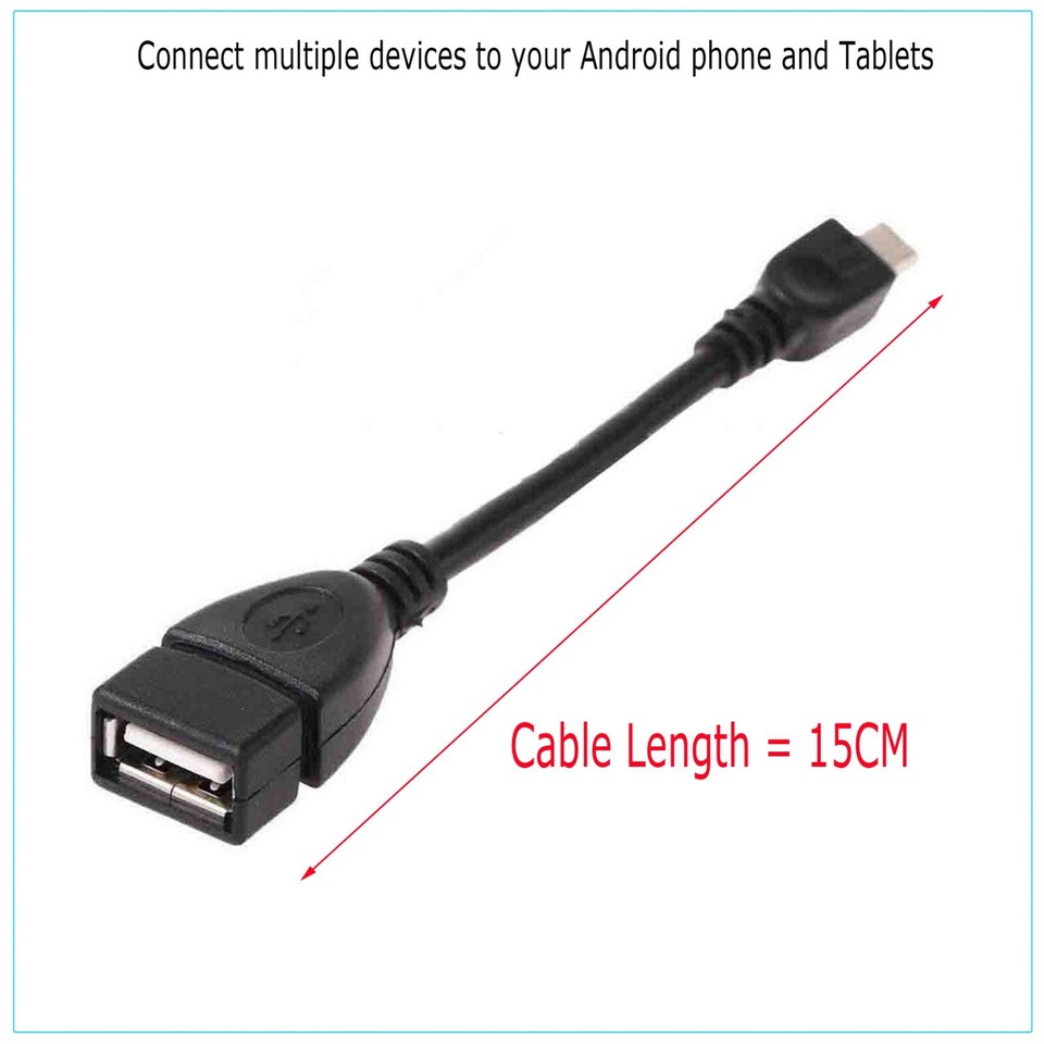 2 Durable Micro USB OTG Host Cable Adapter Male to 2.0 Female For ...