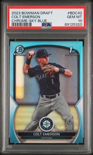 2023 Bowman Draft Colt Emerson Chrome Sky Blue PSA 10 | eBay