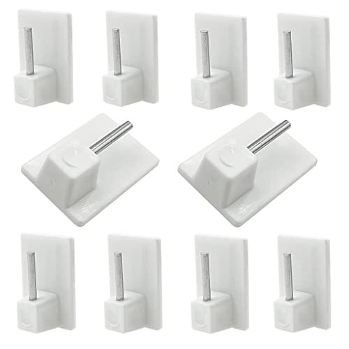 Smukdoo Self Adhesive Hooks,10 Packs Plastic Sticky End Window Hook for ...