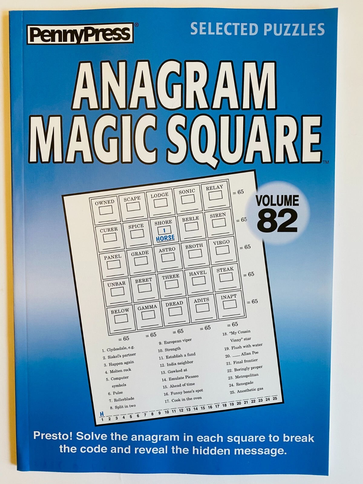 Lot of 3 Anagram Magic Squares Penny Press Selected Puzzles 82-84 ...