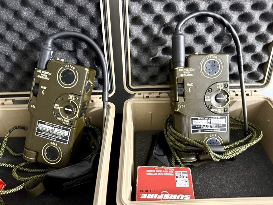 Two Radio Set AN/PRC-90-2 Military Survival Radios Complete w/backup ...