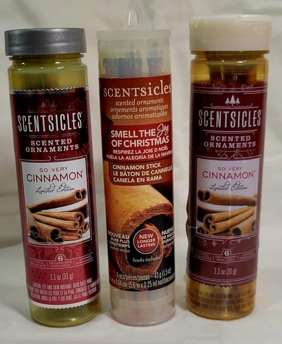 Scentsicles Scented Ornaments & Hooks "CINNAMON" Lot of 3 - 6ct Bottles ...