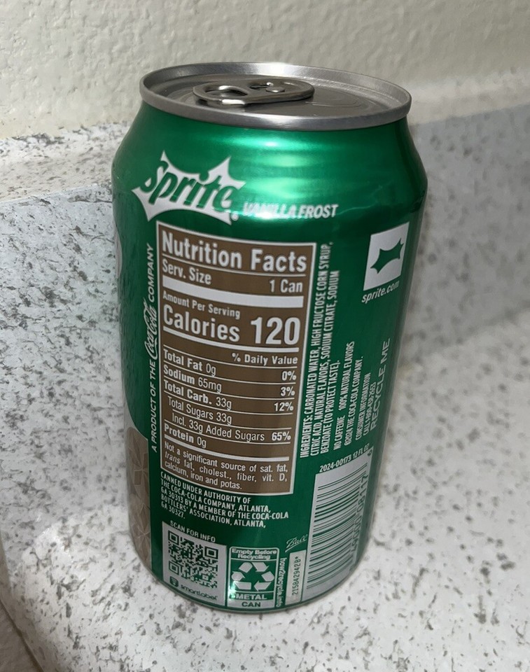 Sprite Vanilla Frost Limited Edition 12 Oz Can ONE CAN New Sealed ...