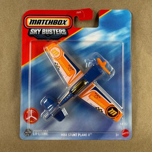 Matchbox Sky Busters MBX Stunt Plane II 14/32 Blue Orange Diecast 2025 ...