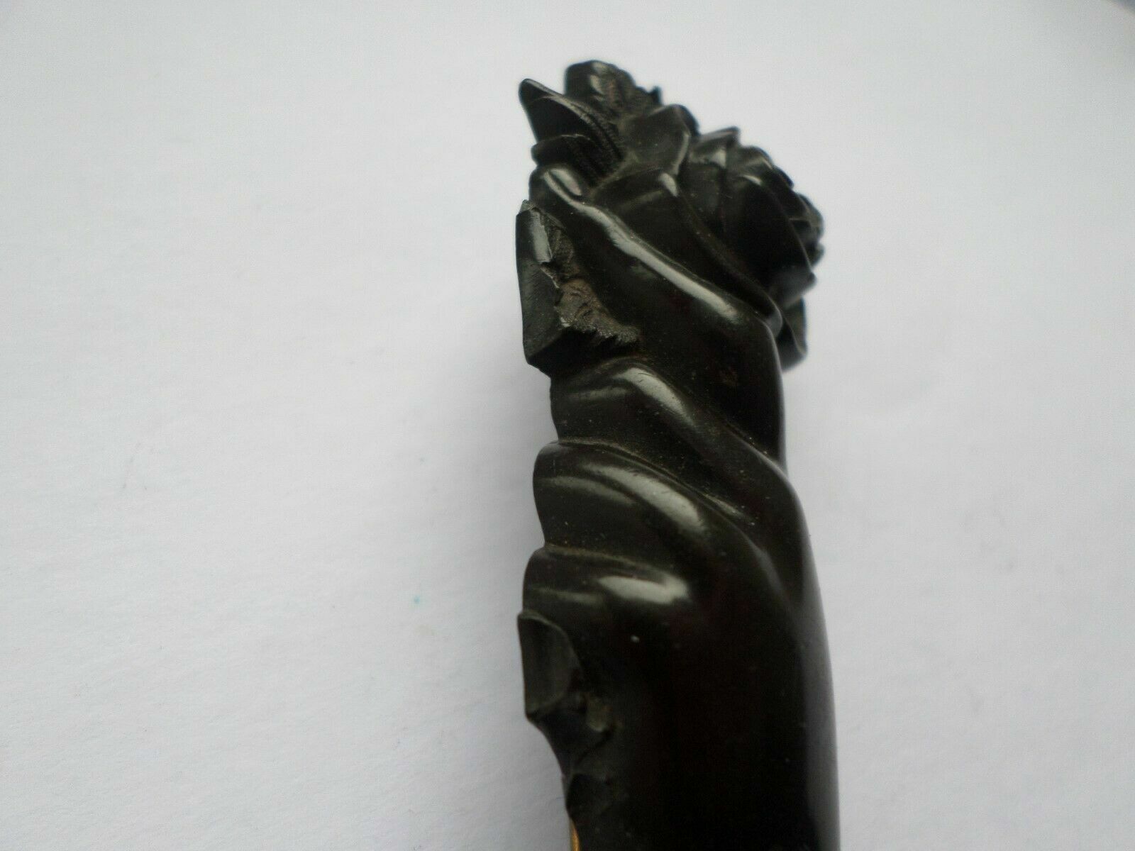 Antique Victorian Edwardian Whitby Jet Hand Brooch Rose Flower ...
