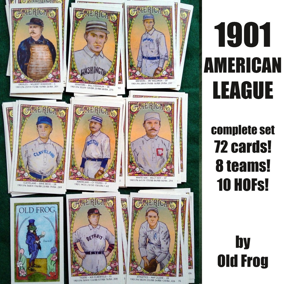 Old Frog 1876 NATIONAL LEAGUE 72 cards 8 teams 5 HOFs baseball card set ...