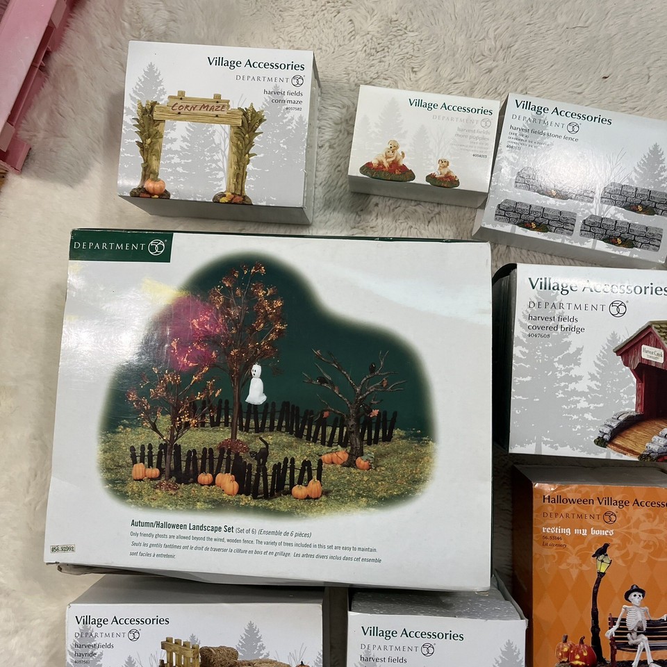 Dept 56 Halloween - Harvest Fields Accessories Lot Of 17 Pieces ...