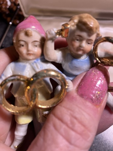 2 ANTIQUE GERMAN CAKE TOPPERS BISQUE Children WEDDING Decorations ...