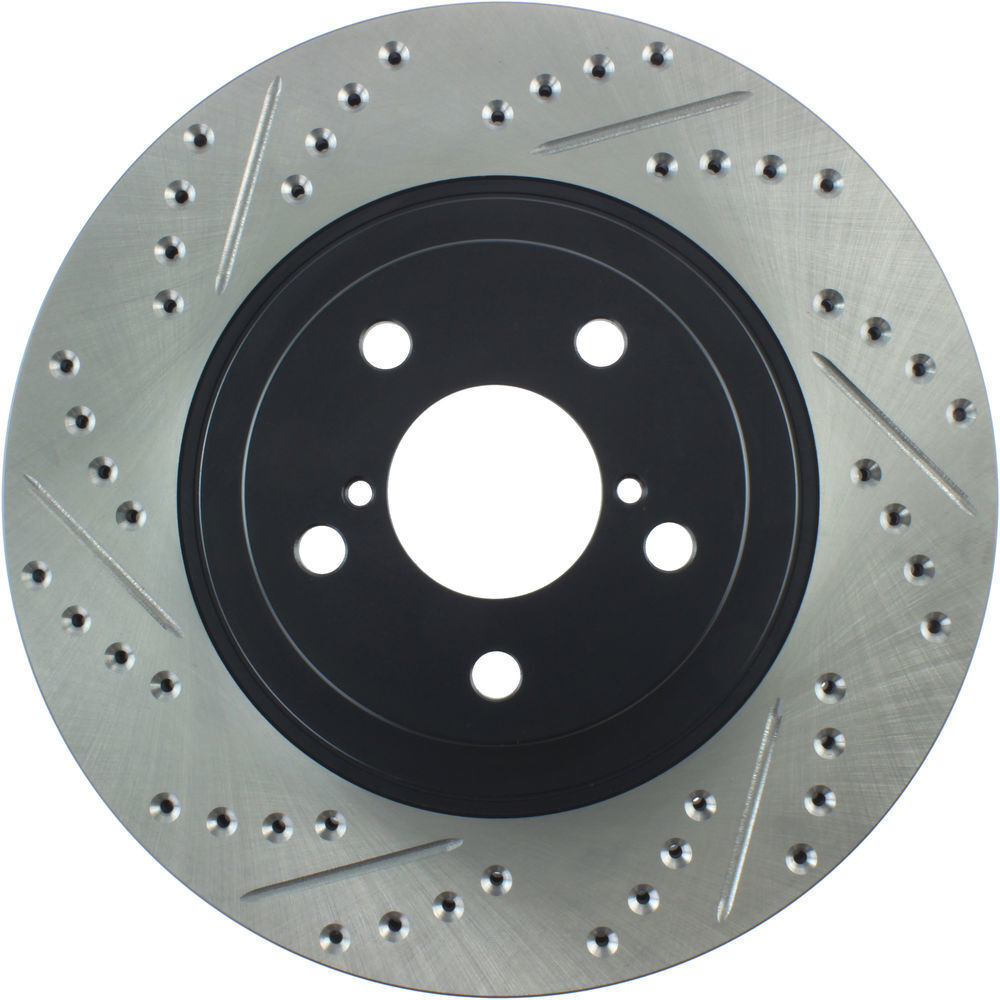 Disc Brake Rotor-Sport Cross-Drilled and Slotted Stoptech 127.47021R ...