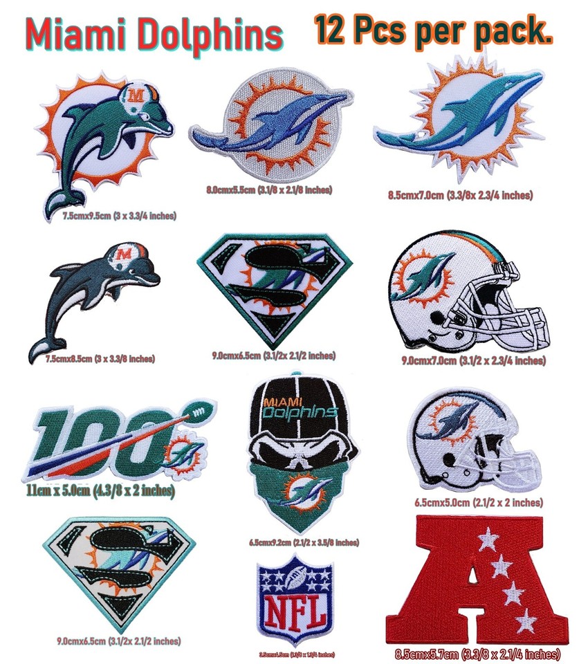 Miami Dolphins NFL Footballs Patches Embroidery iron, sew(From Thai by ...