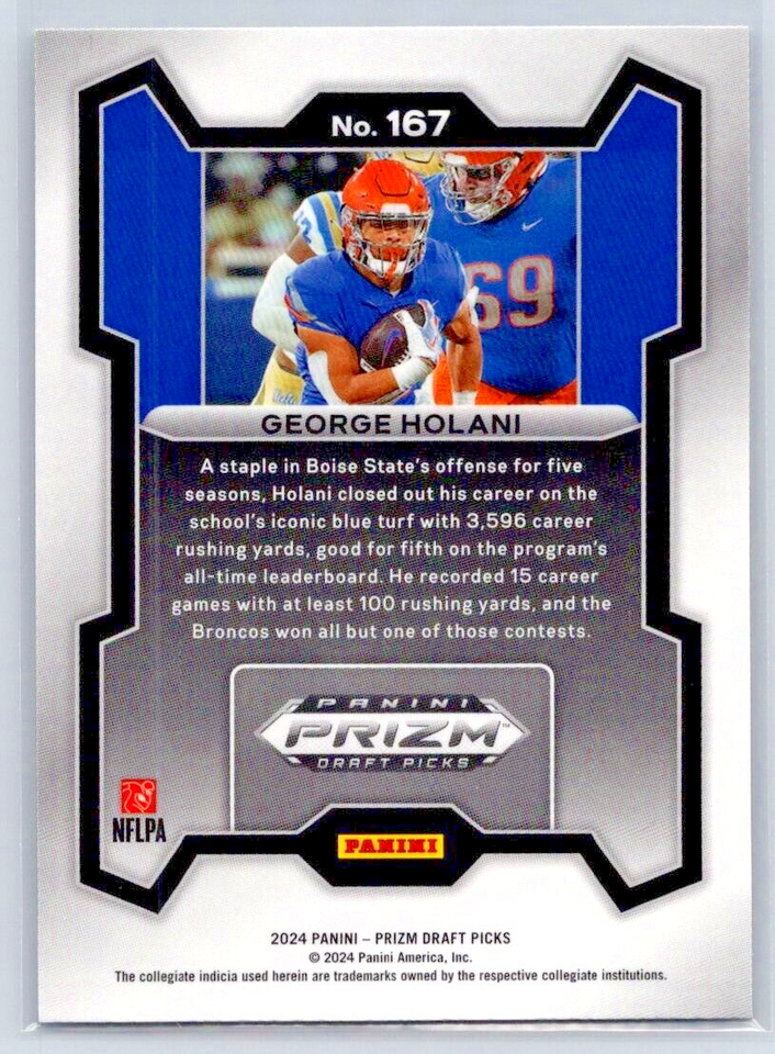 2024 Prizm Draft Picks - George Holani - Boise State Broncos - RC ...