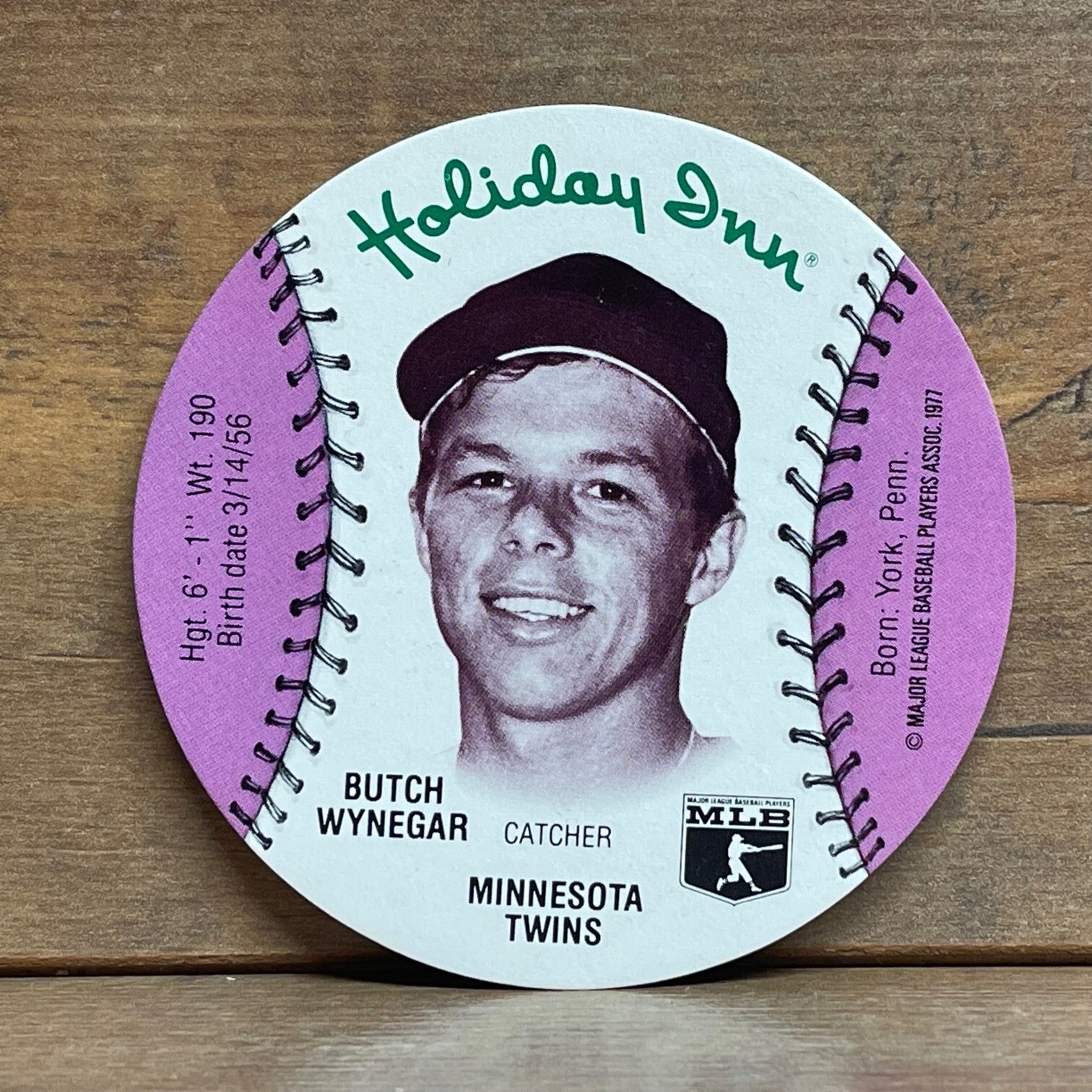 Butch Wynegar 1977 Holiday Inn Baseball Card Disc Minnesota Twins | eBay