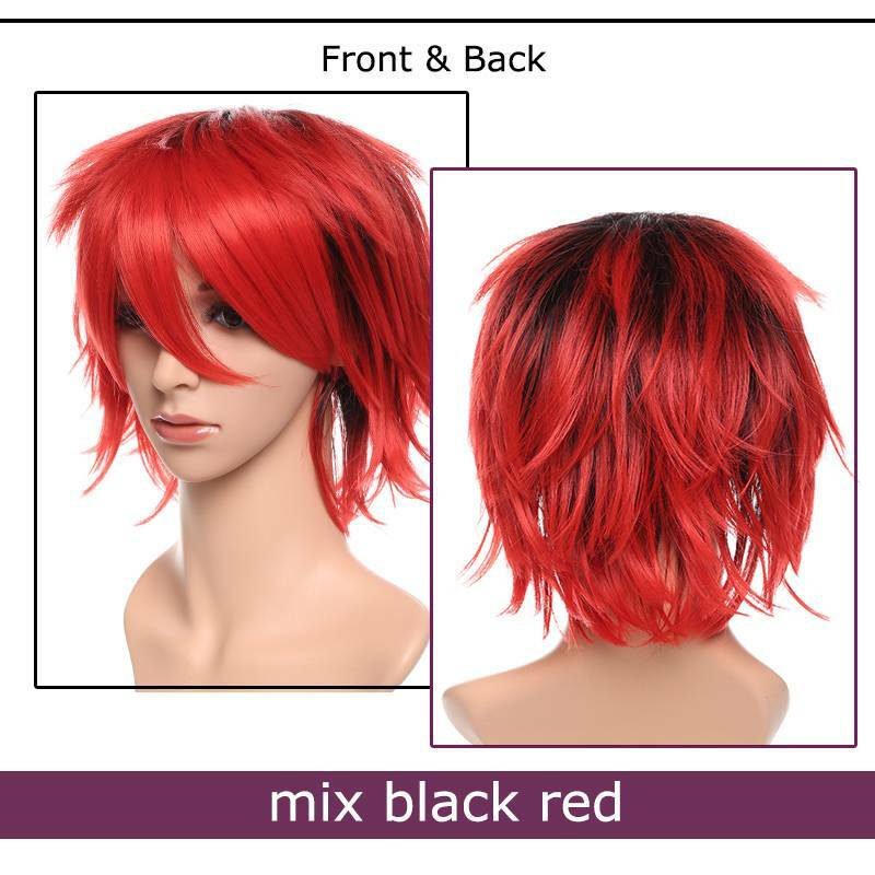 HOT SELL Fashion Cosplay Wig Short Straight Men Boy Cartoon Anime Party ...