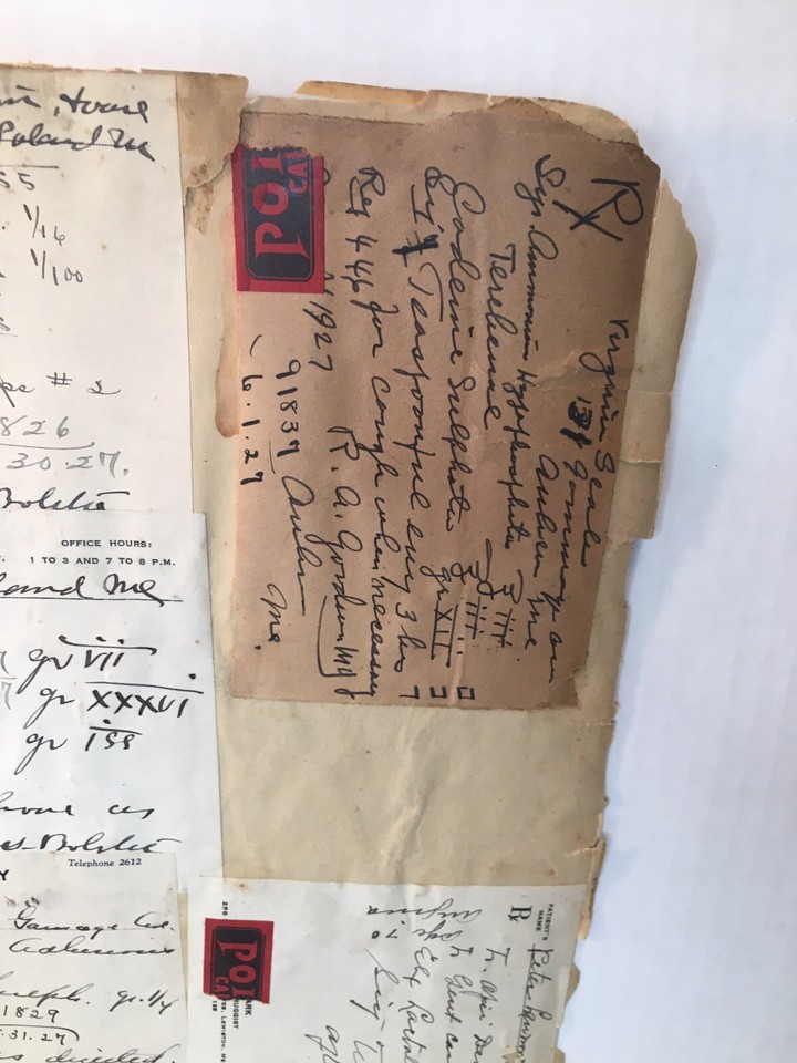 Vtg 1920s Pharmacy Prescriptions Maine Medical Ephemera Partial Poison ...