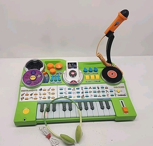 VTech KidiJamz DJ Music Studio Piano Keyboard Green MP3 Player&Mic ...