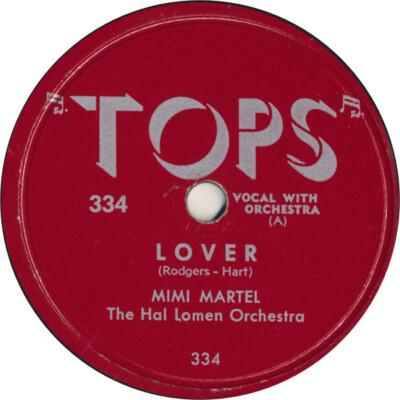 Mimi Martel, The Hal Lomen Orchestra - Lover / Half As Much 0 Shellac ...