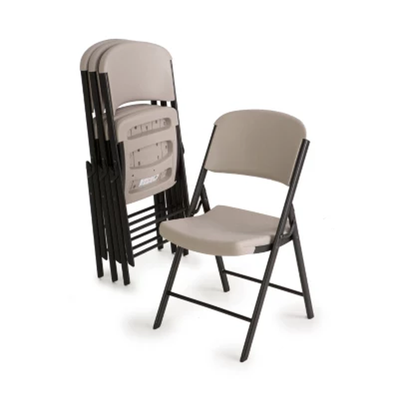 Lifetime Commercial Grade Contoured Folding Chair, 4-PACK, High-Density ...