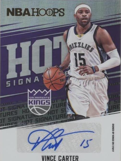 2017-18 Panini NBA Hoops - Hot Signatures Vince Carter #HS-VC (AU) for ...