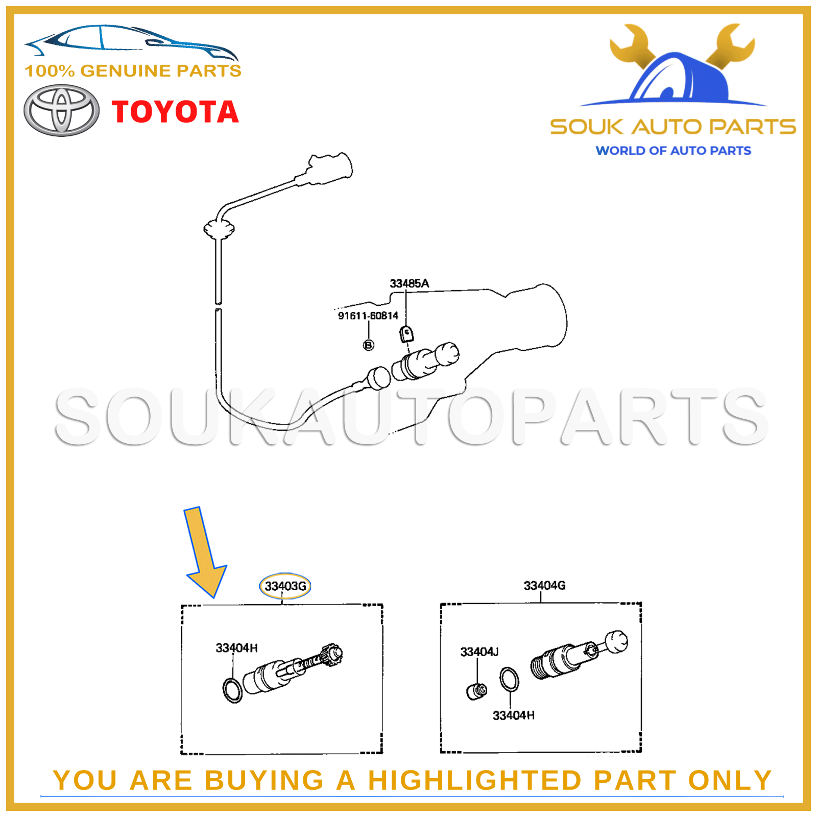 33403-69185 Genuine Toyota SPEEDOMETER DRIVEN (ATM) GEAR SUB-ASSY ...