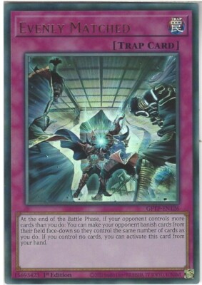 GFTP-EN126 Evenly Matched - Ultra Rare - 1st Edition Mint YuGiOh Card ...