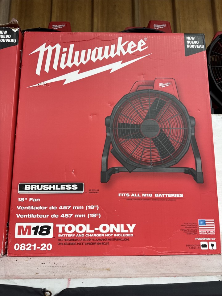 Milwaukee 0821-20 M18 18V 18" Brushless Cordless Fan - Bare Tool | eBay