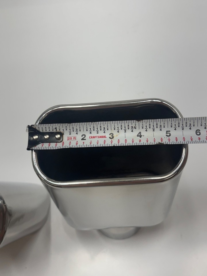 Stainless Exhaust Tip Rectangle 5 1/2 " Wide 3 " Height Outlet 3 Inlet ...