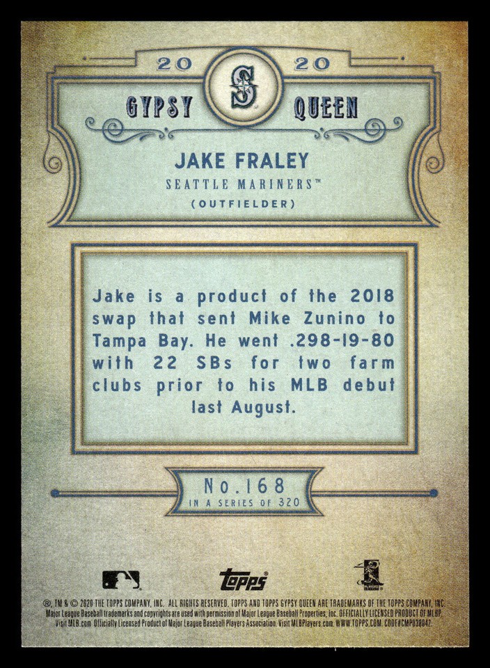 2020 Topps Gypsy Queen Jake Fraley RC Rookie #168 | eBay