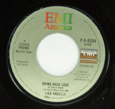 Lisa Angelle, Bring Back Love - Bring Back Love, EMI Promo 45rpm P-B ...