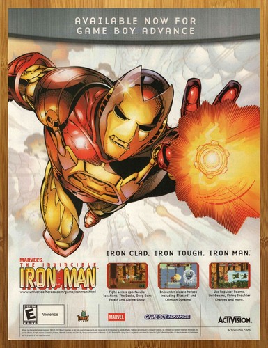 2002 The Invincible Iron Man GBA Print Ad/Poster Authentic Official ...