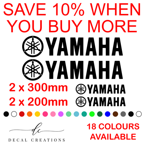 YAMAHA 4 PACK Decals Fuel Tank Swing Arm Jetski Motorbike Car Window ...
